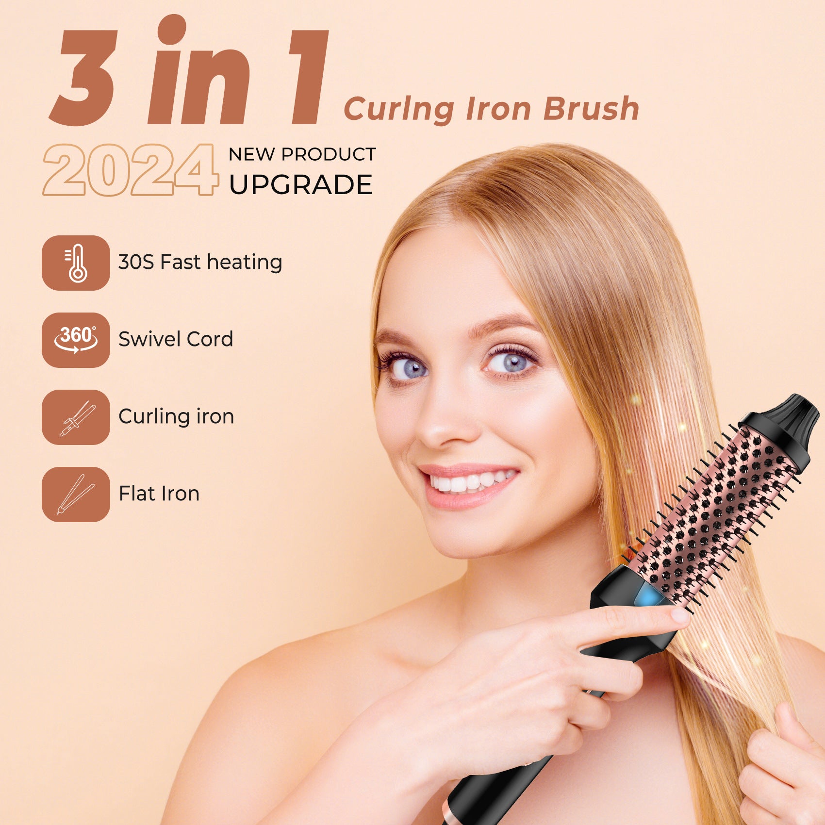 Roller Comb Does Not Hurt Hair Anion Straight Curling Or Straightening ...